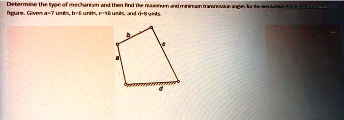 SOLVED: Determine the type of mechanism and then find the maximum and minimum transmission ...