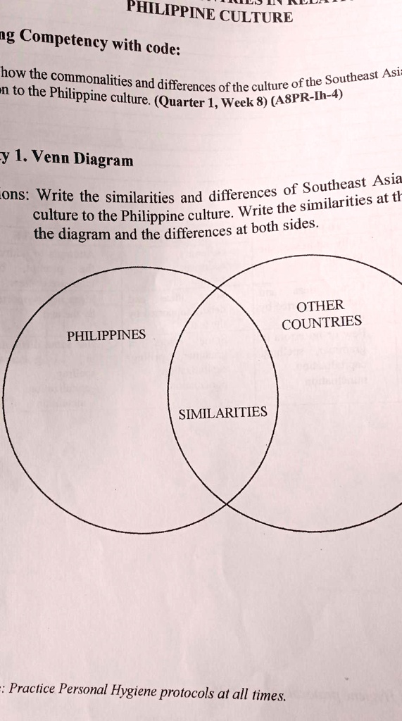 activity 1 venn diagram directions write the similarities and ...