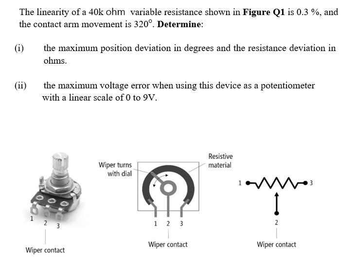 SOLVED: The linearity of a 40k ohm variable resistance shown in Figure ...