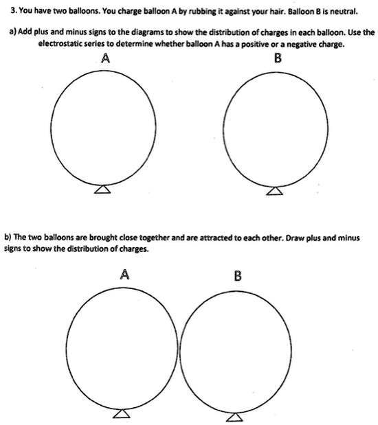 3 you have two balloons you charge balloon by rubbing i 2gainst vour ...