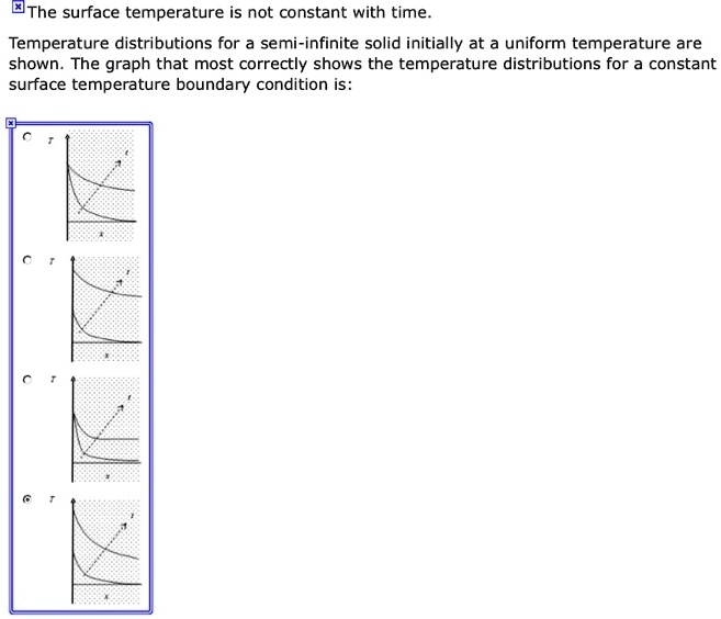 SOLVED: Temperature distributions for a semi-infinite solid initially ...