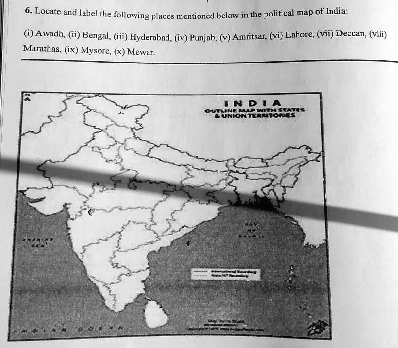 6 locate and label the following places mentioned below in...