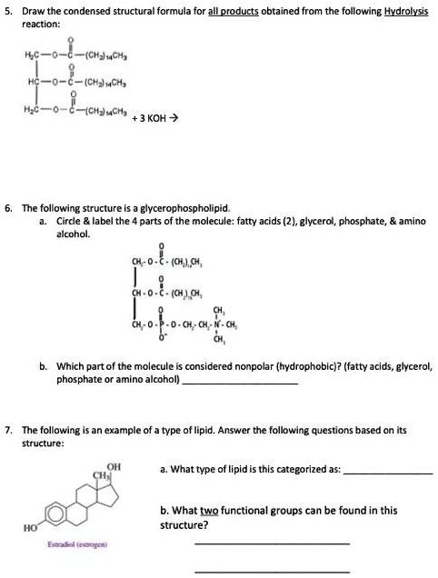 draw the condensed structural formula for lproducts obtained from the ...