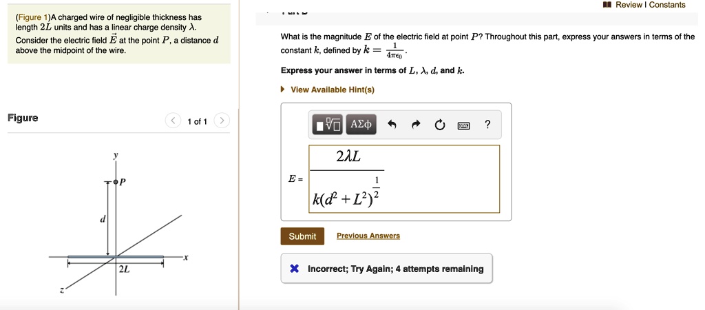 review constants figure ija charged wire of negligible thickness has ...