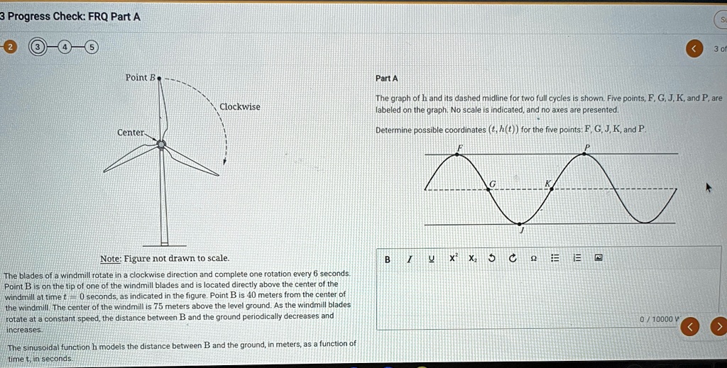 VIDEO solution: 3 Progress Check: FRQ Part A Part A The graph of h and its dashed midline for ...