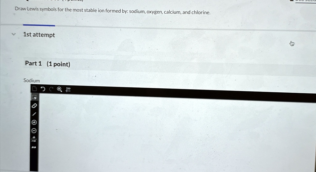 draw lewis symbols for the most stable ion formed by sodium oxygen calcium and chlorine 1st ...
