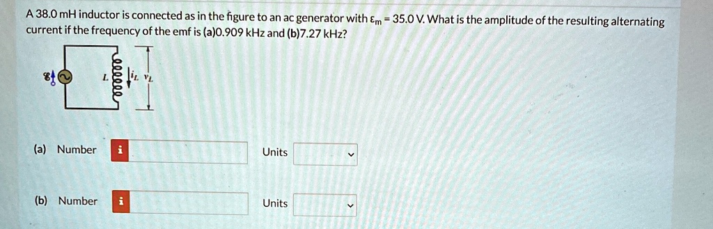 a 380 mh inductor is connected as in the figure to an ac generator with ...