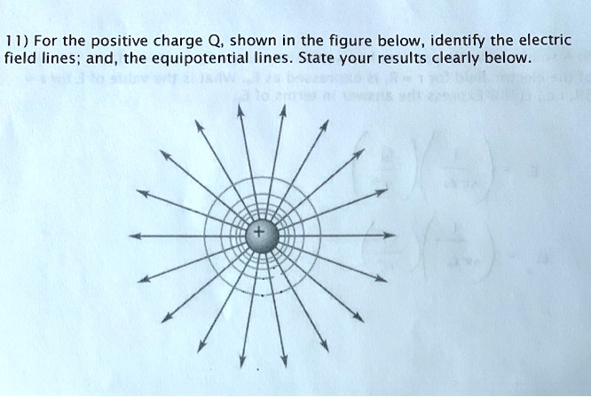 11) For the positive charge Q, shown in the figure below, identify the ...
