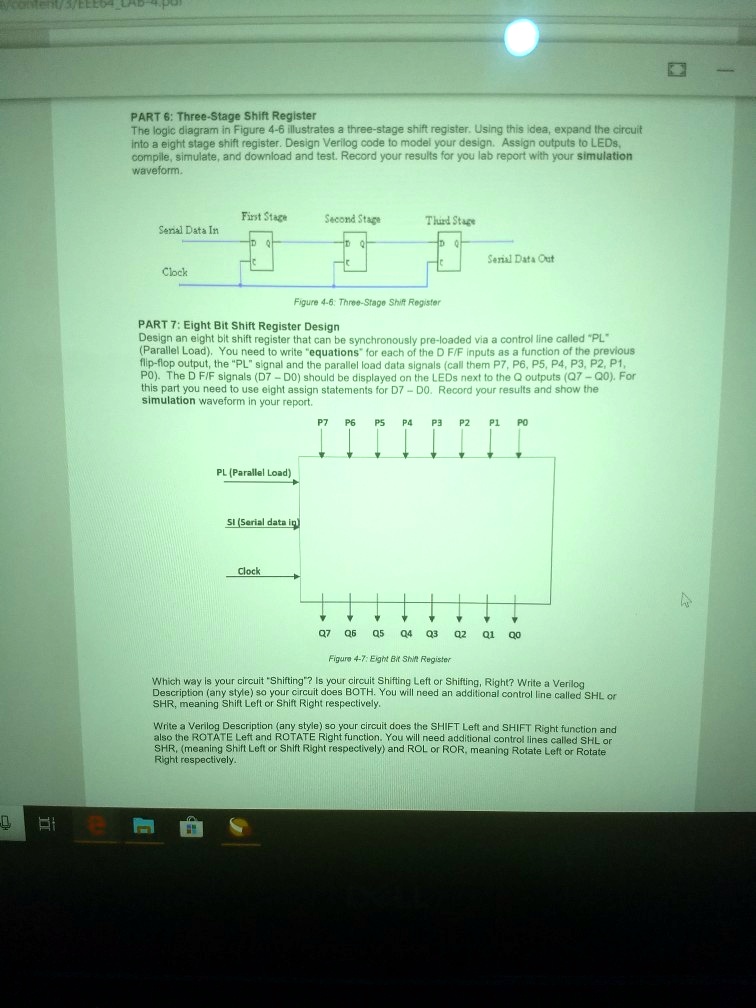 need verilog code and test bench part 6three stage shift register the ...