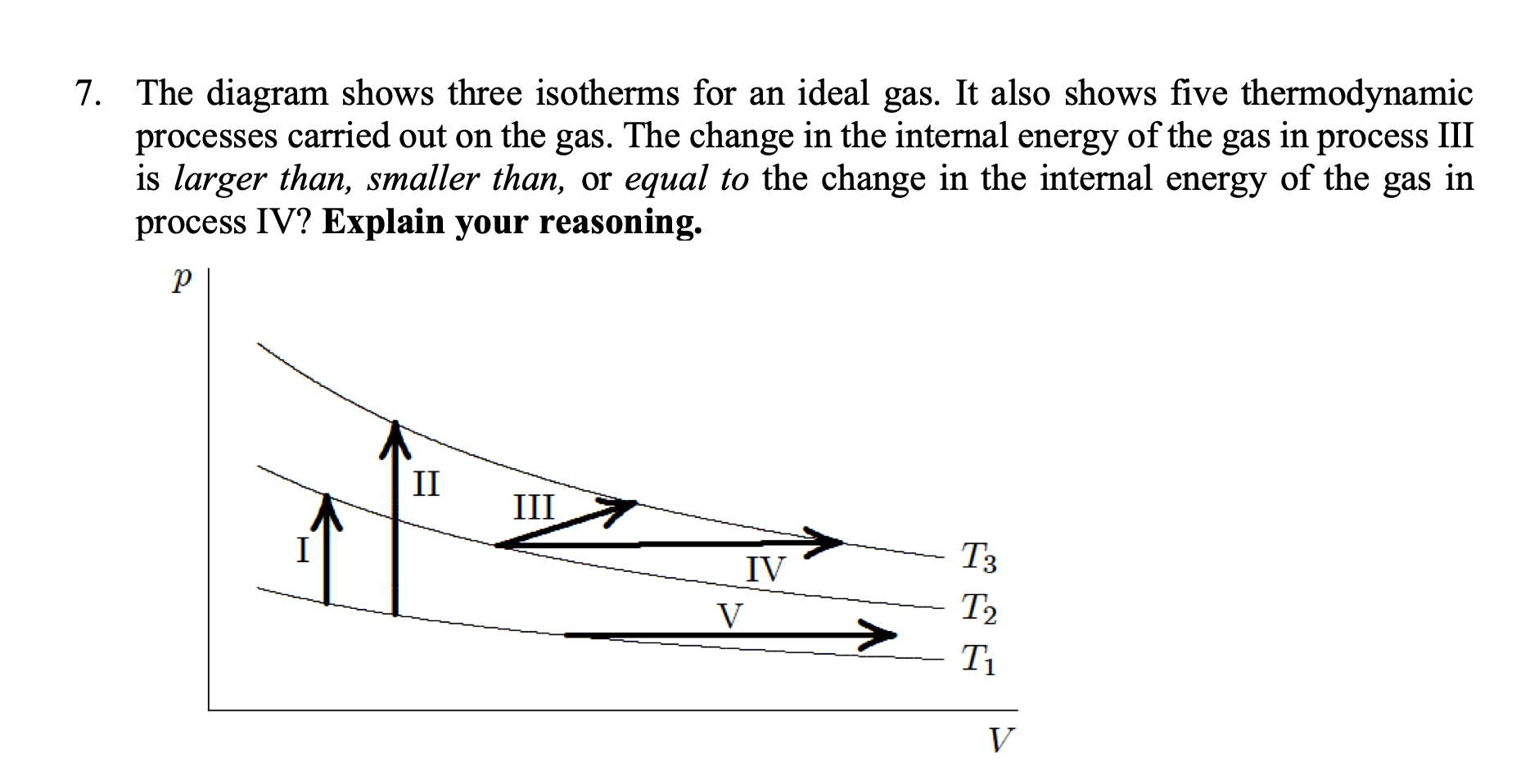 SOLVED: 7. The diagram shows three isotherms for an ideal gas. It also ...
