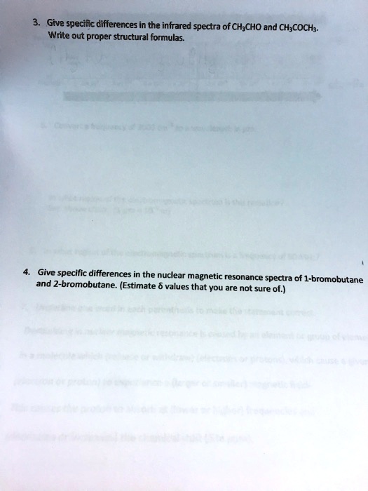 SOLVED: Give specifc differences in the infrared spectra of CH;CHO and ...