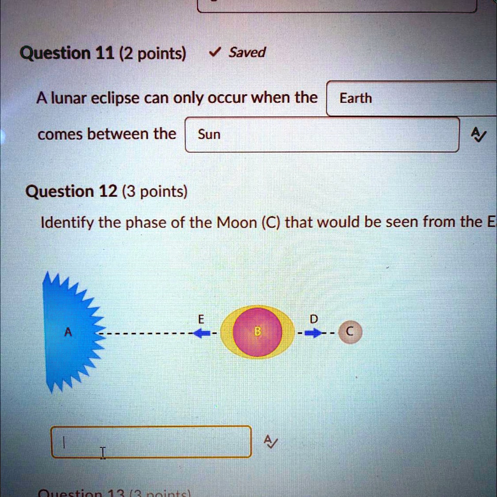 SOLVED: 'Identify the phase of the moon labeled C that would be seen ...