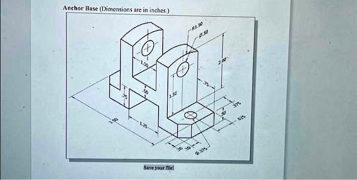 Step by step explanation in solidworks please Anchor Base (Dimensions ...