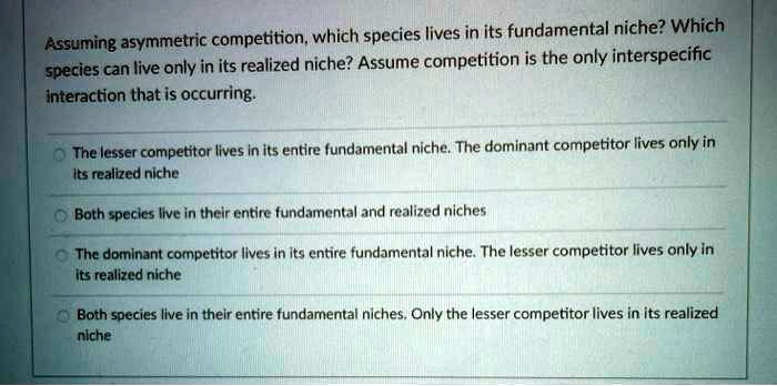 assuming asymmetric competition which species lives in its fundamental ...