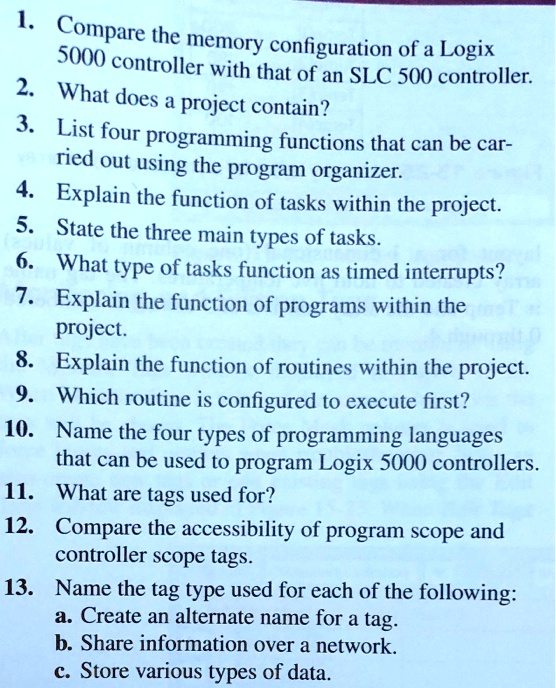 SOLVED: 2. What does a project contain? 4. Explain the function of ...