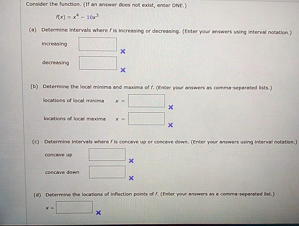 Solved:consider The Function. (if An Answer Does Not Exist, Enter Dne