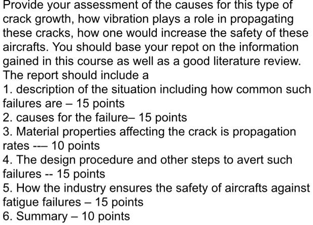 SOLVED: Fatigue cracks in the fuselage-wing joint or in the fuselage ...