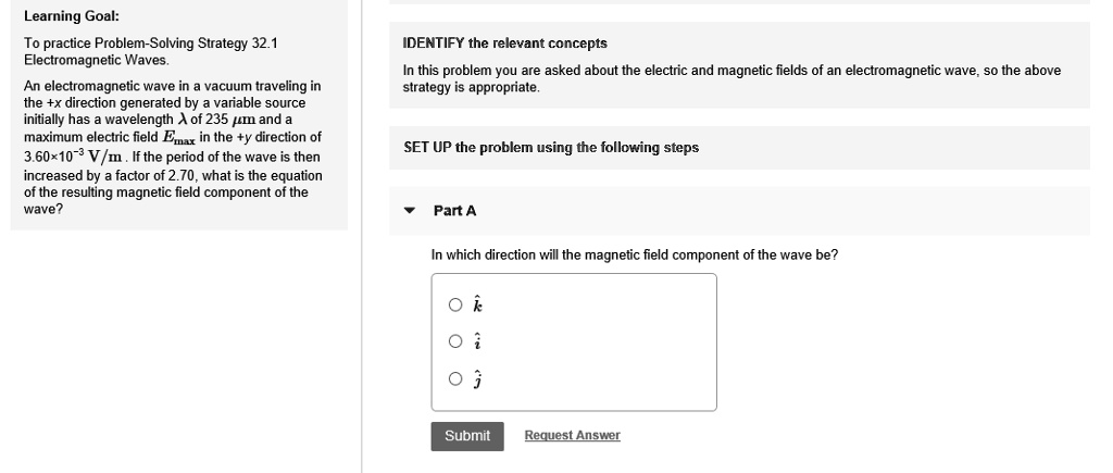 Solved Learning Goal To Practice Problem Solving Strategy 32 1 Electromagnetic Waves An