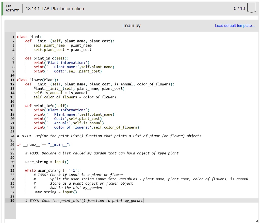 python given a base plant class and a derived flower class write a ...