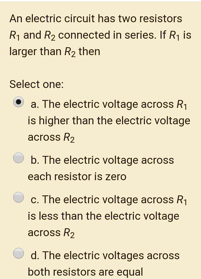 An electric circuit has two resistors R1 and R2 conne… - SolvedLib