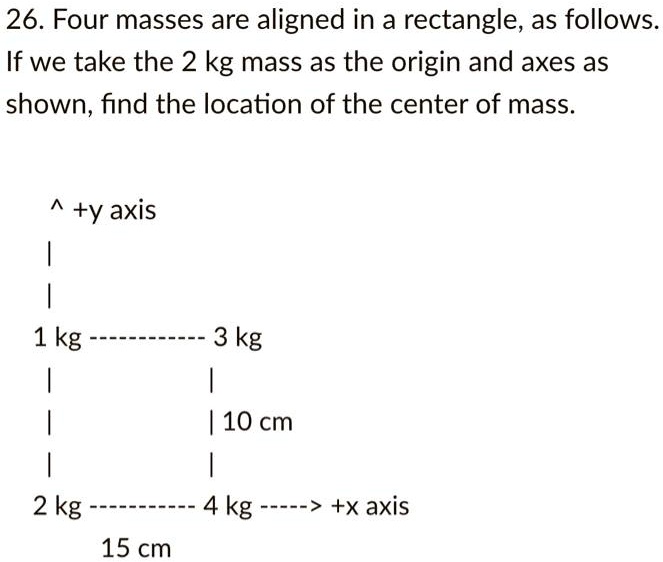 26 four masses are aligned in a rectangle as follows if we take the 2 ...