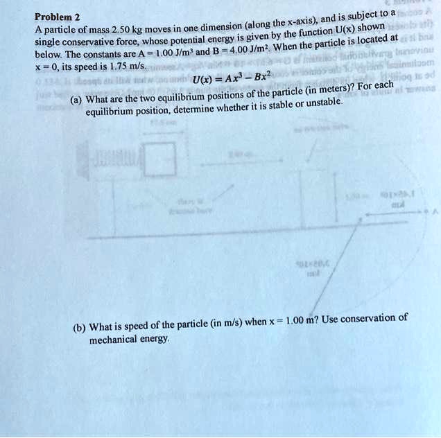 problem 2 x axis and is subject t0 particle of mass 250 kg moves in one dimension along the ...