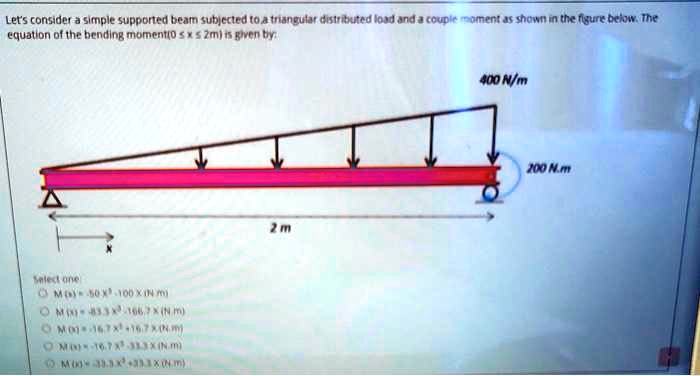 lets consider a simple supported beam subjected to a triangular ...