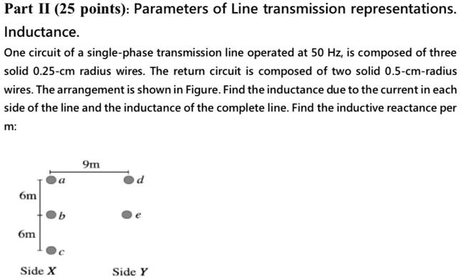 SOLVED: Part II(25 points):Parameters of Line transmission representations Inductance One ...