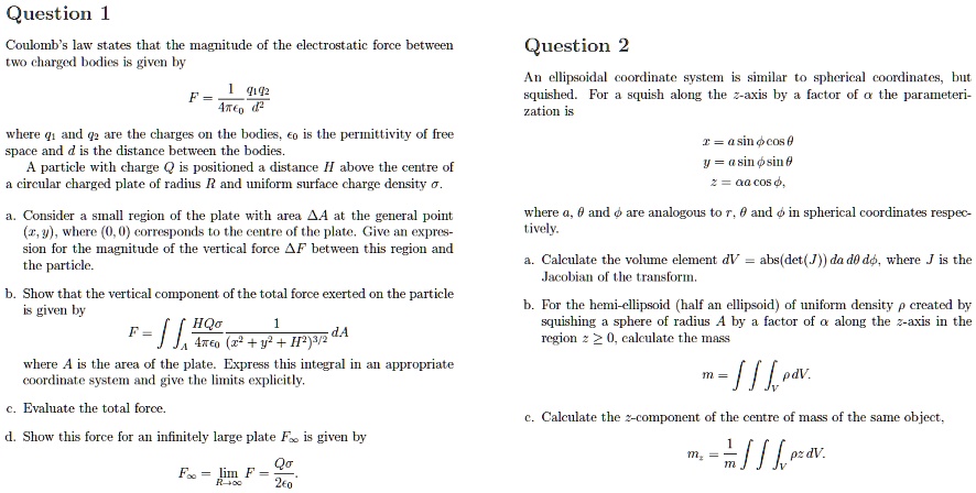 question 1 coulombs law states that the magnitude of the electrostatic ...