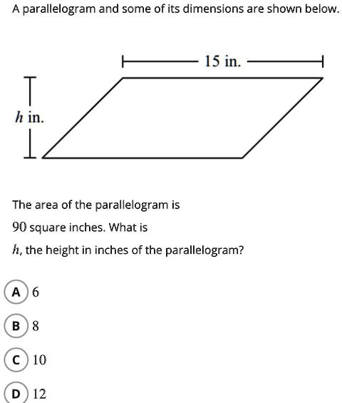 SOLVED: 'What is the area of the shape? parallelogram and some of its ...