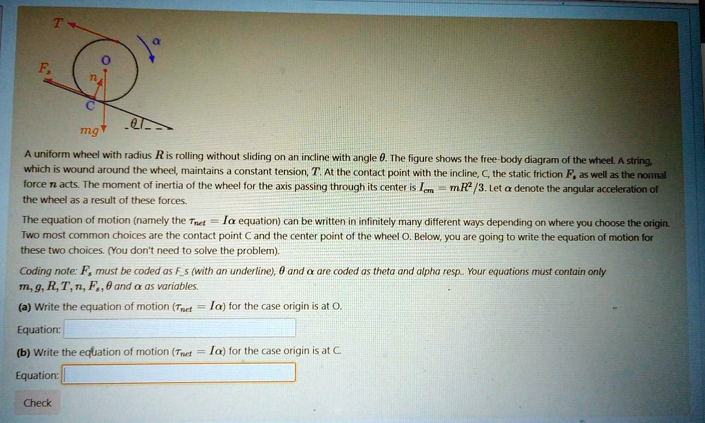 SOLVED: 07 A uniform wheel with radius R is rolling without sliding on ...