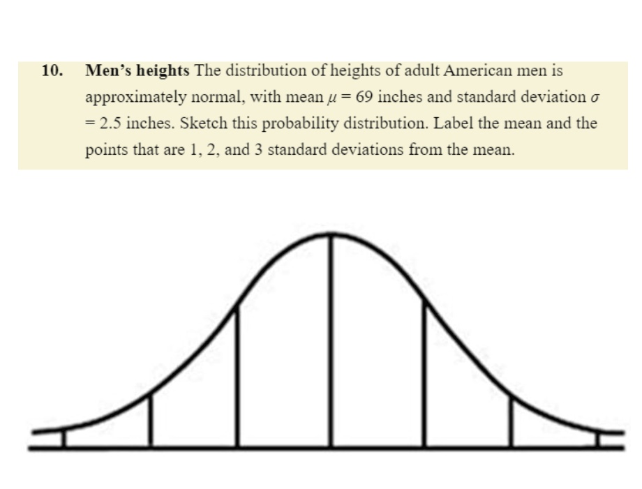 10 men heights the distribution of heights of adult american men is ...