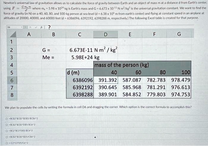 newtons universal law of gravitation allows us to calculate the force ...