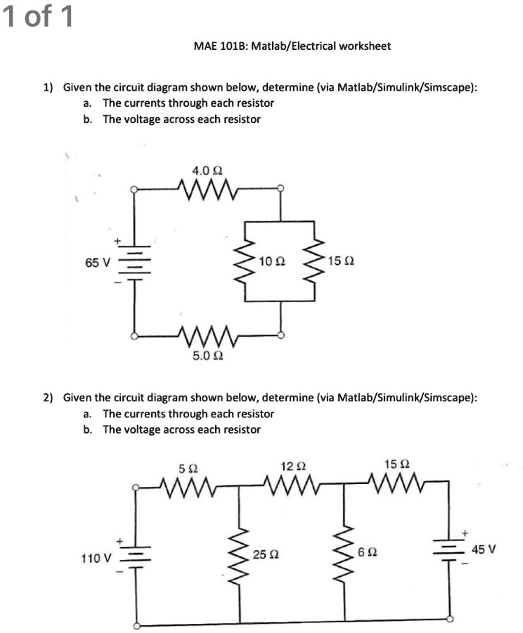 SOLVED: PLEASE PROVIDE SCREENSHOT OF THE CIRCUIT FROM MATLAB. THANK YOU ...