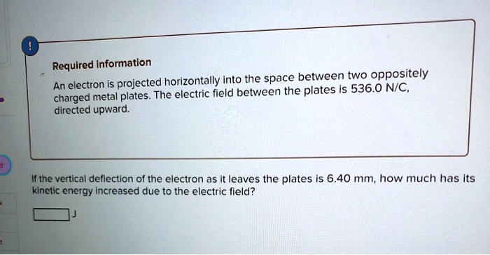 SOLVED: Required information projected horizontally into the space between twocoppositely An ...