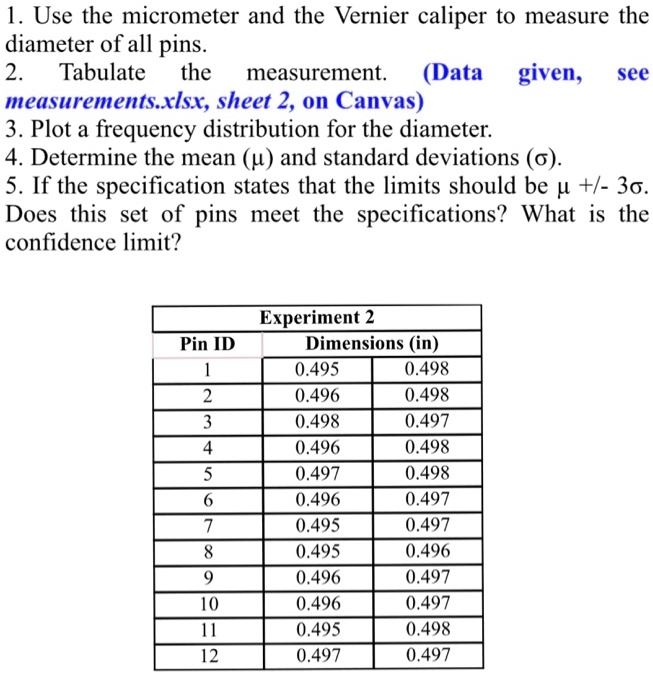 1 use the micrometer and the vernier caliper to measure the diameter of ...