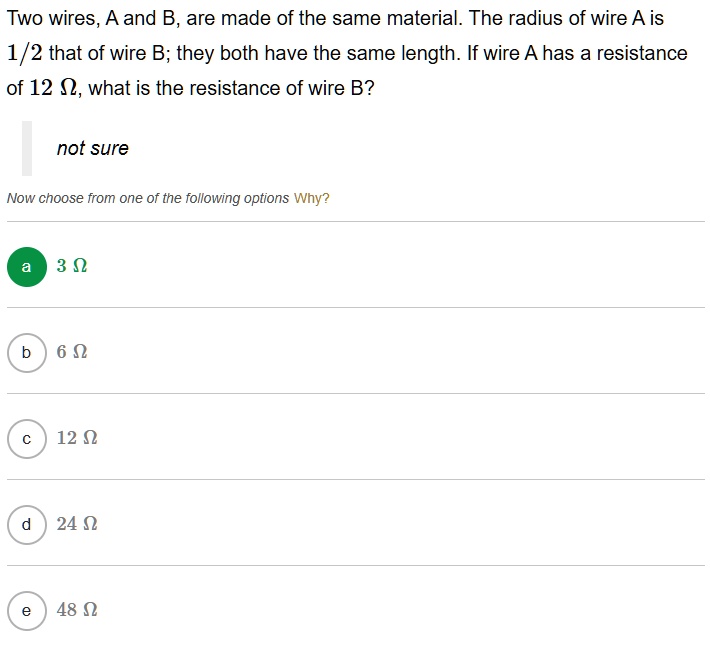 two wires aand b are made of the same material the radius of wire a is 12 that of wire b they ...
