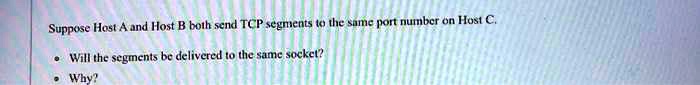 Suppose Host A and Host B both send TCP segments to the same port number on Host C. Will the ...
