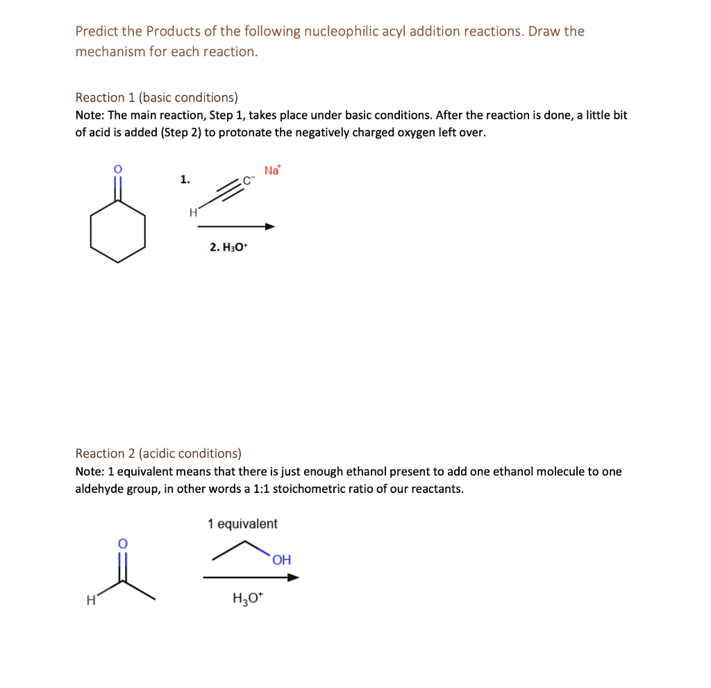 SOLVED: Predict the Products of the following nucleophilic acyl ...