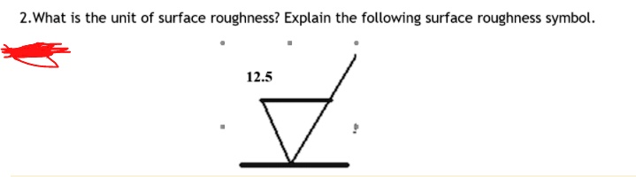 SOLVED: 2. What is the unit of surface roughness? Explain the following ...