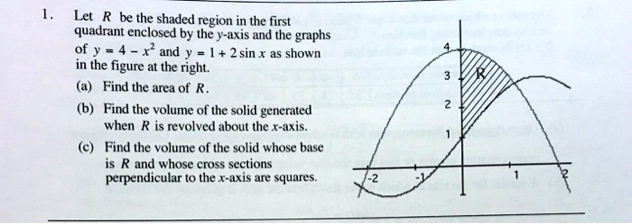 SOLVED: Let be the shaded region in the first quadrant enclosed by the y-axis and the graphs of ...
