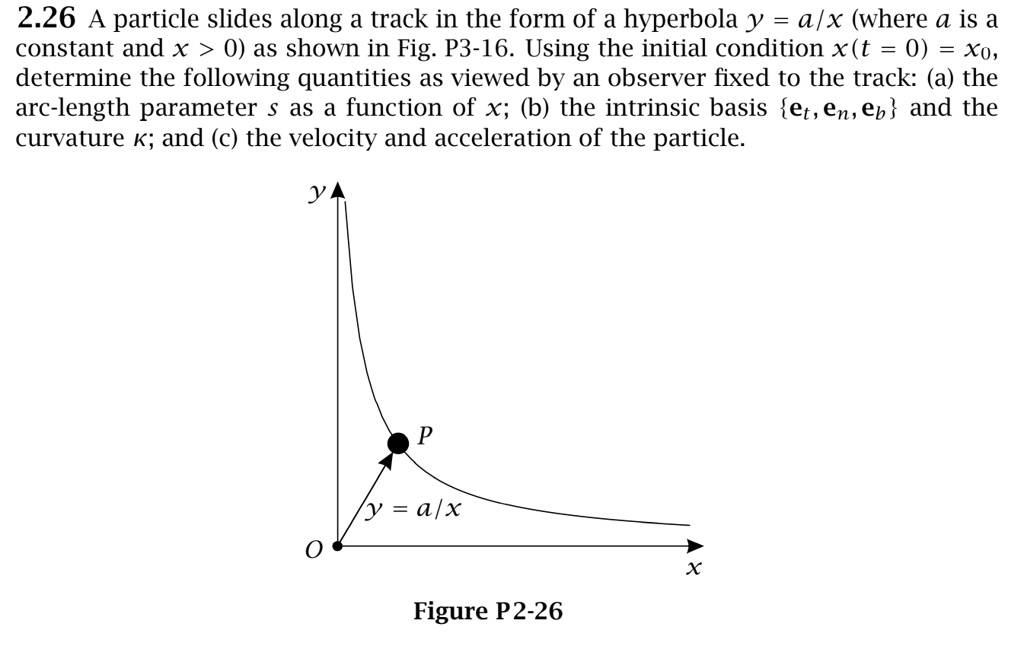 [GET ANSWER] 2.26 A particle slides along a track in the form of a hyperbola y = a/x (where a is ...