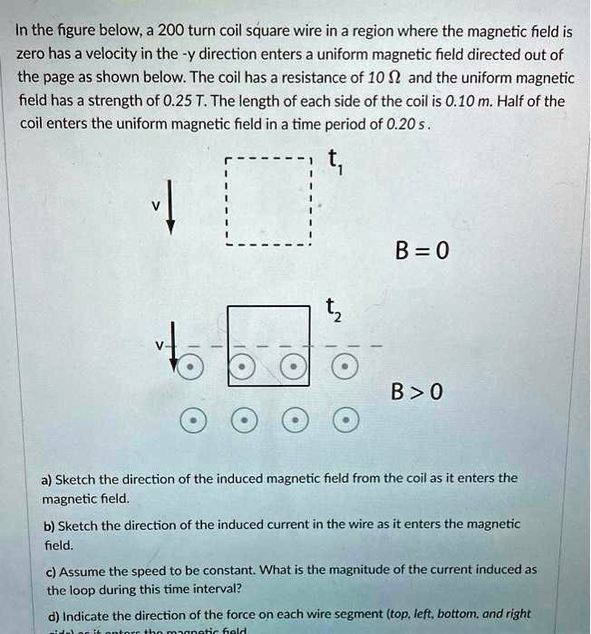 SOLVED: In the figure below, a 200-turn square wire coil in a region ...