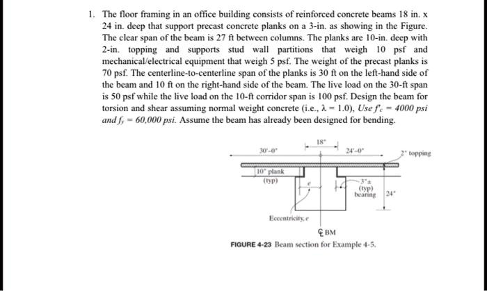 1. The floor framing in an office building consists of reinforced ...