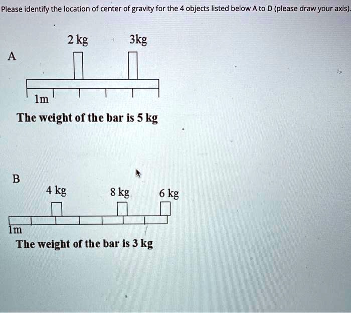 SOLVED: Please identify the location of center of gravity for the 4 ...