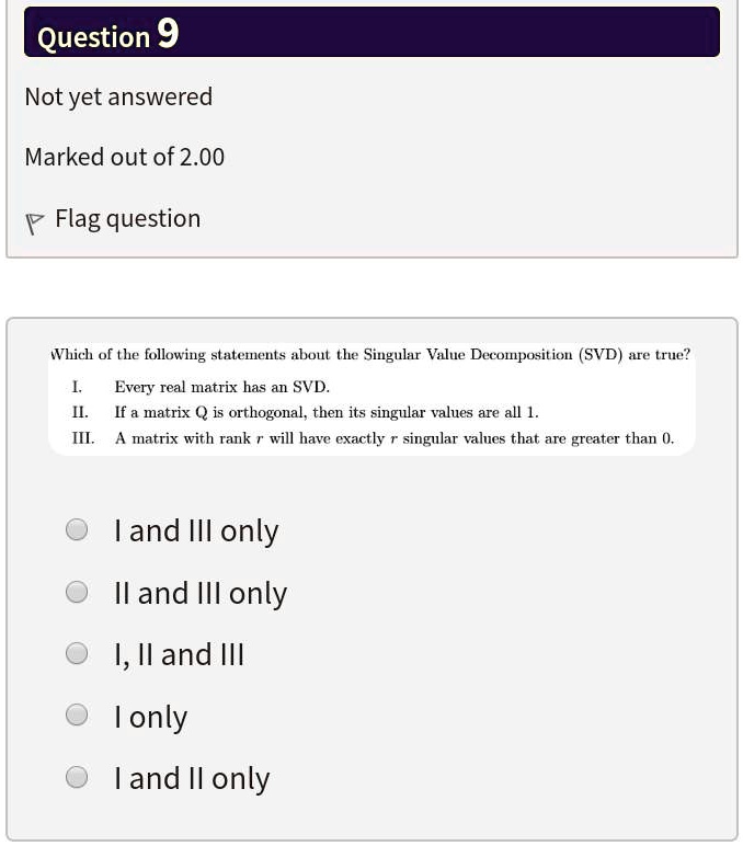 question 9 not yet answered marked out of 200 flag question which of ...