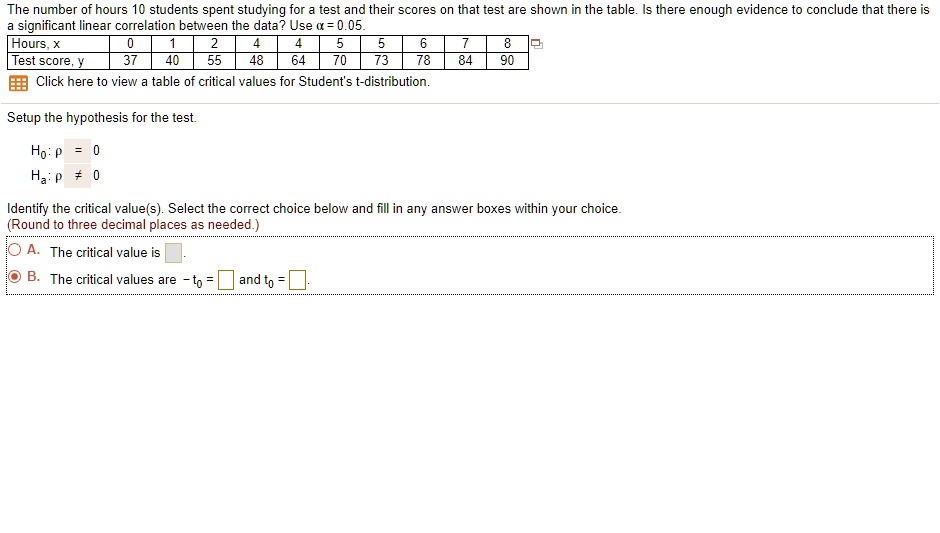 SOLVED: The number of hours 10 students spent studying for test and ...