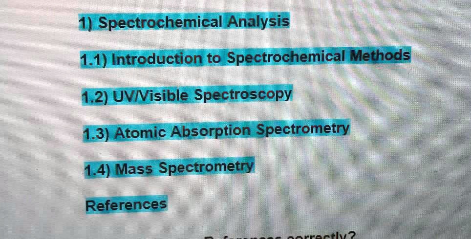 SOLVED: 1) Spectrochemical Analysis] 1.1) Introduction ...
