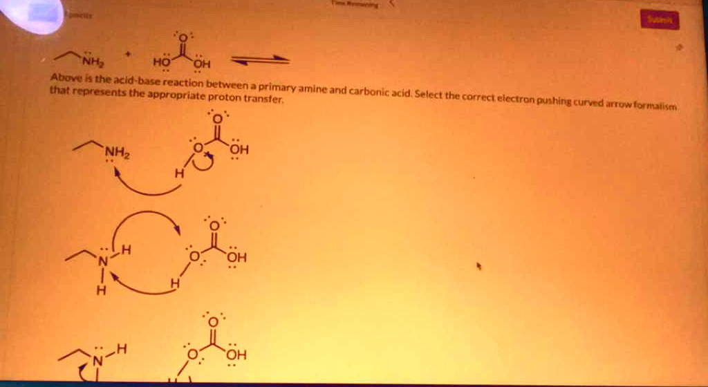 NH2 OH Above is the acid-base reaction between a primary amine and ...