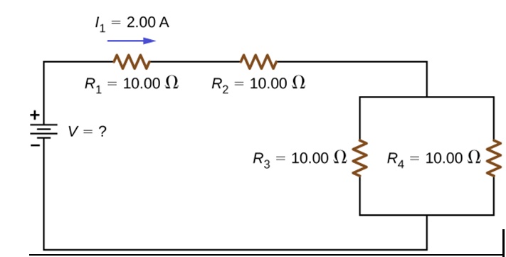 SOLVED: Two resistors connected in series (R1, R2) are connected to two ...